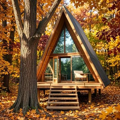 China Customizable Modern Prefabricated Steel House, Unique Triangle Structure, Building with Competitive Price & Reliable Service for sale