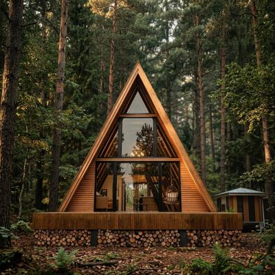 China Customized Triangular Light Steel House, Low Cost & High Quality Luxury Prefab Building for Real Estate for sale
