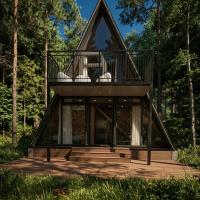 China Modern Lightweight Triangular Steel Frame Cabin, Strict Quality Inspection Weather-Proof & Customizable for Hotel Courtyard Use for sale