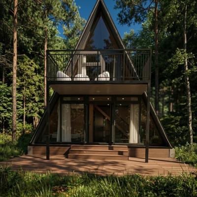 China Modern Lightweight Triangular Steel Frame Cabin, Strict Quality Inspection Weather-Proof & Customizable for Hotel Courtyard Use for sale