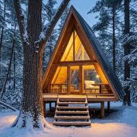China Premium Budget-Friendly Triangular Wooden Prefab House, Robust Steel Structure, Perfect Secluded Getaway for Vacation Living for sale