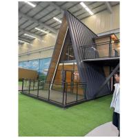 China Modern Luxury A-Frame Steel Structure Waterproof Prefab Villa Outdoor Tiny Home Shop Cottage Cabin for sale