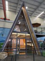 China Modern Luxury A-Frame Steel Structure Waterproof Prefab Villa Outdoor Tiny Home Shop Cottage Cabin for sale