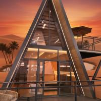China Cost-Effective Triangular Wooden Tree House, Steel Structure Portable Mobile Home for Glamping & Garden Camping for sale