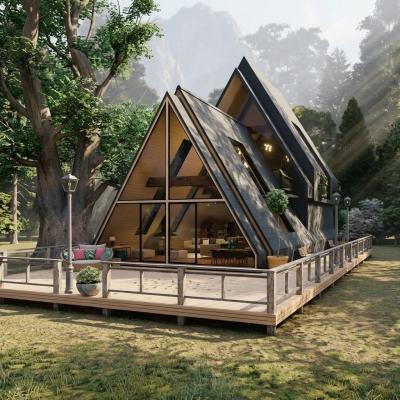 China Sturdy Steel Structure Triangular Glamping House, Modern Customizable Luxury Prefab Unit for Outdoor Campsite Construction for sale