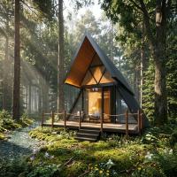 China Stylish Customizable Triangle Prefab House, Heavy-Duty Steel Construction for Outdoor Resort Renovation for sale