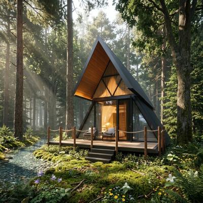 China Stylish Customizable Triangle Prefab House, Heavy-Duty Steel Construction for Outdoor Resort Renovation for sale