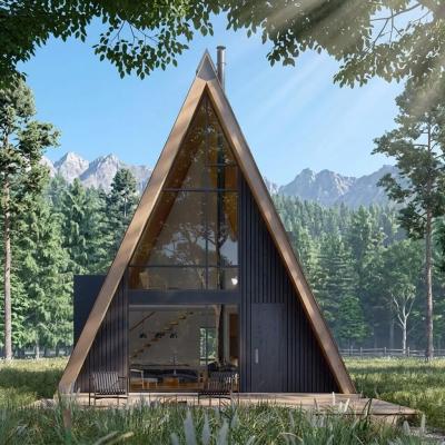 China Contemporary Custom Triangular Prefab Glamping Home, Robust Steel Framework for Holiday Campsite Building Projects for sale