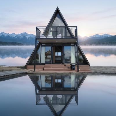 China Triangular Prefab Modular House, Anti-Corrosion Sturdy Structure Serving As Outdoor Backyard Temporary Living Space for sale