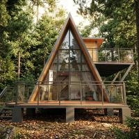 China Triangular Prefab Modular House, Anti-Corrosion Sturdy Structure Serving As Outdoor Backyard Temporary Living Space for sale