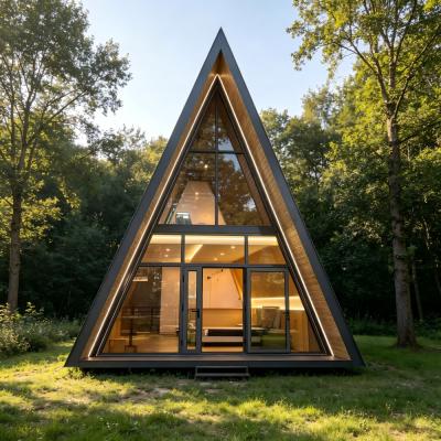 China Modern Designed Triangular Timber Cabin, Heavy Duty Weather Resistant Steel Framework for Year Round Living for sale