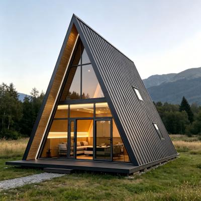 China A Frame Movable Prefab Building, Durable Waterproof Luxury Steel Metal Structure for Hotel and Commercial Office Accommodation for sale
