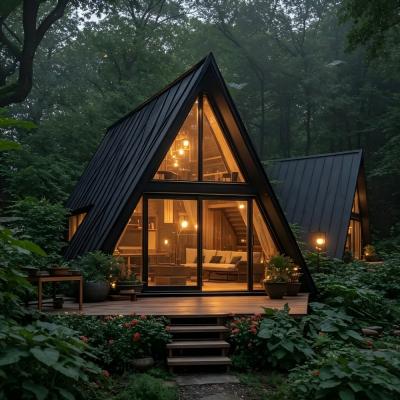 China Unique Modern Stylish Appearance Luxury Triangular Prefabricated House, Premium Quality Prefab Home for Comfort Living for sale