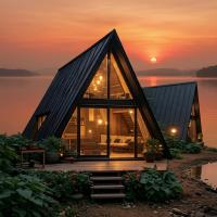 China Steel Triangle Prefab House Luxury 1-2 Bedroom Modern Comfort Accommodation Cozy Accommodation Suitable for Hotel Lodging for sale