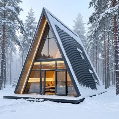 China Popular Chalet Type Wooden Cabin With Two Bedrooms, Robust Steel Frame Portable Prefab Unit Ideal for Vacation Accommodation for sale