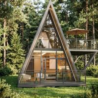 China Modern Fashion High Quality Triangle Prebuilt House Sturdy Prefabricated Space for Family Daily Living for sale