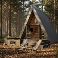 China Solid Steel Framework Triangle Prefab House Luxury 1-2 Bedroom Tiny Prefabricated Villa Suitable for Holiday Leisure Use for sale