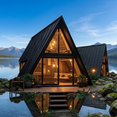 China Sturdy Durable Steel Frame,Triangle Wooden Prefab House Reliable Accommodation for Long-Term Residential Living for sale