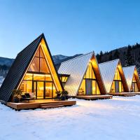 China Economical Two Story Triangular Wood Prefabricated House Robust High Quality Light Steel Frame Custom Modern Appearance Design for sale