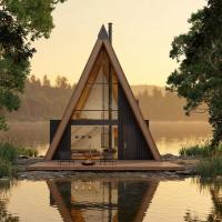 China High End Leisure Triangle Prefab House Reinforced Steel Frame Luxury Holiday Villa for Tourism Resort Projects for sale