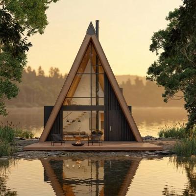 China High End Leisure Triangle Prefab House Reinforced Steel Frame Luxury Holiday Villa for Tourism Resort Projects for sale