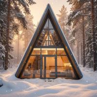 China Tough Weatherproof Steel Support Triangle Timber Prefab Cabin Stable Reliable Space for Long Daily Residential Living for sale