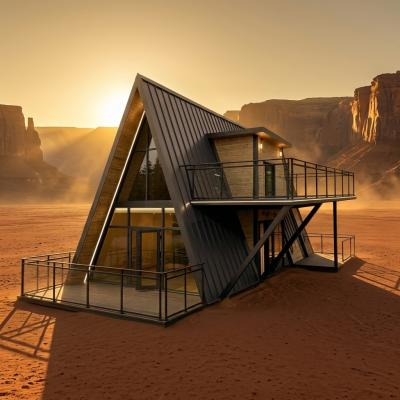 China Rapid Installation Custom European Style Triangular Steel Prefab Cabin Waterproof Movable Unit for Hotel Guest Accommodation for sale