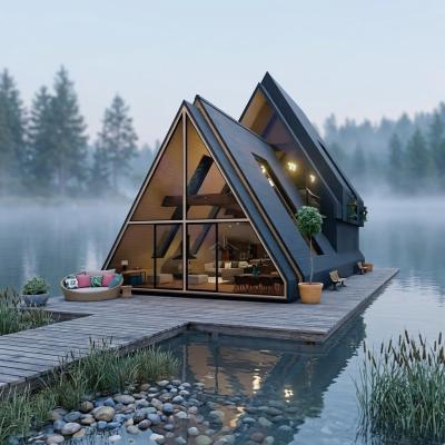 China Premium Triangular Timber Modular Glamping Lodge Popular Prefab Bungalow Direct Factory Bulk Supply for Eco Campgrounds for sale