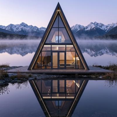China Durable High Rigidity Steel Structure Triangular Holiday Lodge Neat Inner Layout for Resort Bulk Engineering Works for sale