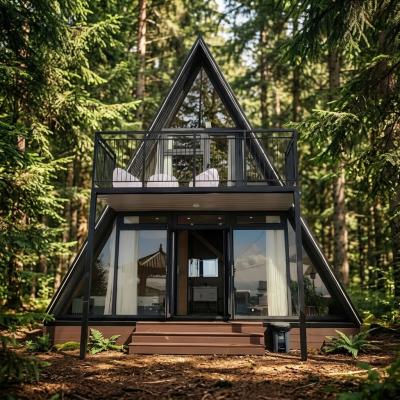 China Robust Stabilized Steel Structure Triangular Wood Prefab House, Comfortable and Safe Dwelling for Long-Term Family Occupancy for sale