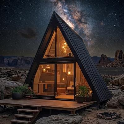 China Triangular Prefabricated House, Steel Reinforced Wood Structure, Safe & Cozy for Long-term Family Stay for sale