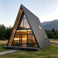 China Triangular Steel Structure Tiny Cabin, Complete Quality Checking All-Weather Durability for Hotel Courtyard Accommodation for sale