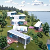 China Luxury 2 Bedroom Modern Steel Structure Prefab House Tiny Home Apple Cabin House Space Capsule Waterproof Shop for sale