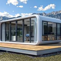 China Eco-Friendly Outdoor Mobile Home Apple Cabin Office Thick Plastic Scenic Area Wooden & Steel Sandwich Panel for Home Office for sale