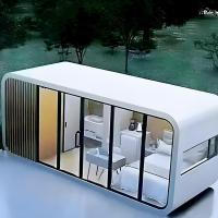 China Factory Shipped Movable Modular Prefab Tiny Home Portable Office Pod Prefabricated Container House Villa Designed Apple Steel for sale
