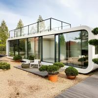 China Stylish Luxury Eco-Friendly Prefabricated Steel Structure Apple Style Container Villa for Office, Guest & Vessel House for sale
