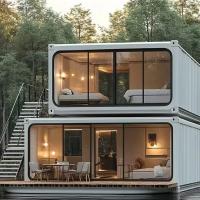 China Double-layer Modern Luxury Apple Cabin Tiny Home Prefabricated Modular Pod Steel Structure Backyard Studio for sale