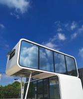 China Modern Apple Cabin Container House With Panoramic Glass Windows for Luxury Resort or Eco Lodge Accommodation for sale