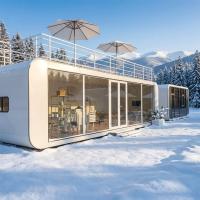 China Prefinished Modular Mini Steel Pod House, All Climate Adaptable Prefab Villa for Hotel Accommodation for sale