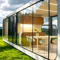 China Durable Eco Steel Prebuilt Cabin, Fast Assemble Flat Pack Container House Applied in Outdoor Park Development for sale