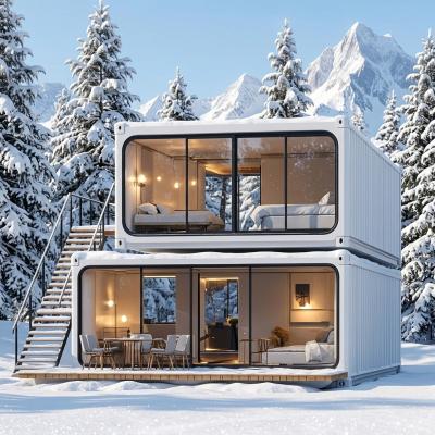 China Robust Eco-Conscious Steel Prebuilt Lodge, Quick Install Flat Pack Prefab House Applied in Outdoor Leisure Park Development for sale