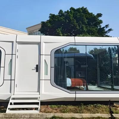 China Luxury Navy Rectangle Modern Structure White Container Houses Prefab Camping Space Mobile Hotel Built-in for Garden for sale
