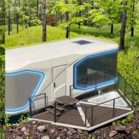 China Luxury Navy Rectangle Modern Structure White Container Houses Prefab Camping Space Mobile Hotel Built-in for Garden for sale