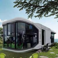 China Luxury Navy Rectangle Modern Structure White Container Houses Prefab Camping Space Mobile Hotel Built-in for Garden for sale