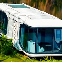 China Luxury 2 Bedroom Modular Prefabricated Space Capsule House Tiny Home Cabin Steel Waterproof Container Houses for sale