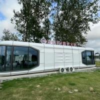 China Luxury 2 Bedroom Modular Prefabricated Space Capsule House Tiny Home Cabin Steel Waterproof Container Houses for sale