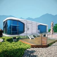 China Space Capsule Stylish Prefab Houses with Unique Space-Themed Design Prefab Steel Villa for sale