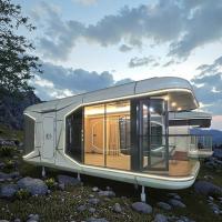 China Modern Design Portable Restaurant Prefabricated Steel Container House with Panoramic Balcony for Camping Space Capsule for sale