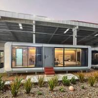 China Modern Design Portable Restaurant Prefabricated Steel Container House with Panoramic Balcony for Camping Space Capsule for sale
