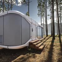 China Contemporary Style Space Capsule Waterproof Container Houses for Villa Apartment Office Shop Steel Frame Sandwich Panel for sale